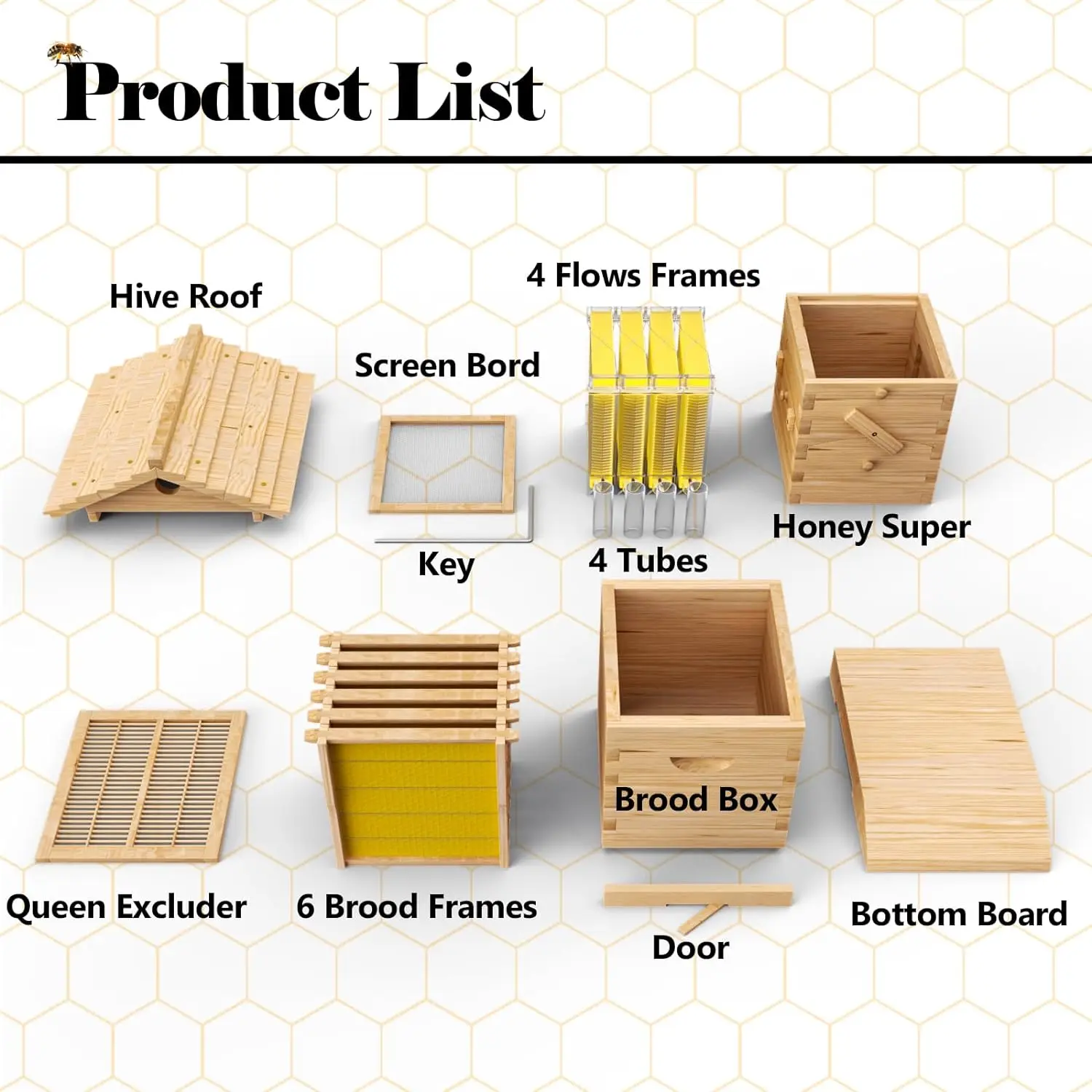 Flows Bee Hive Mini - Complete Starter Kit with 6-frames