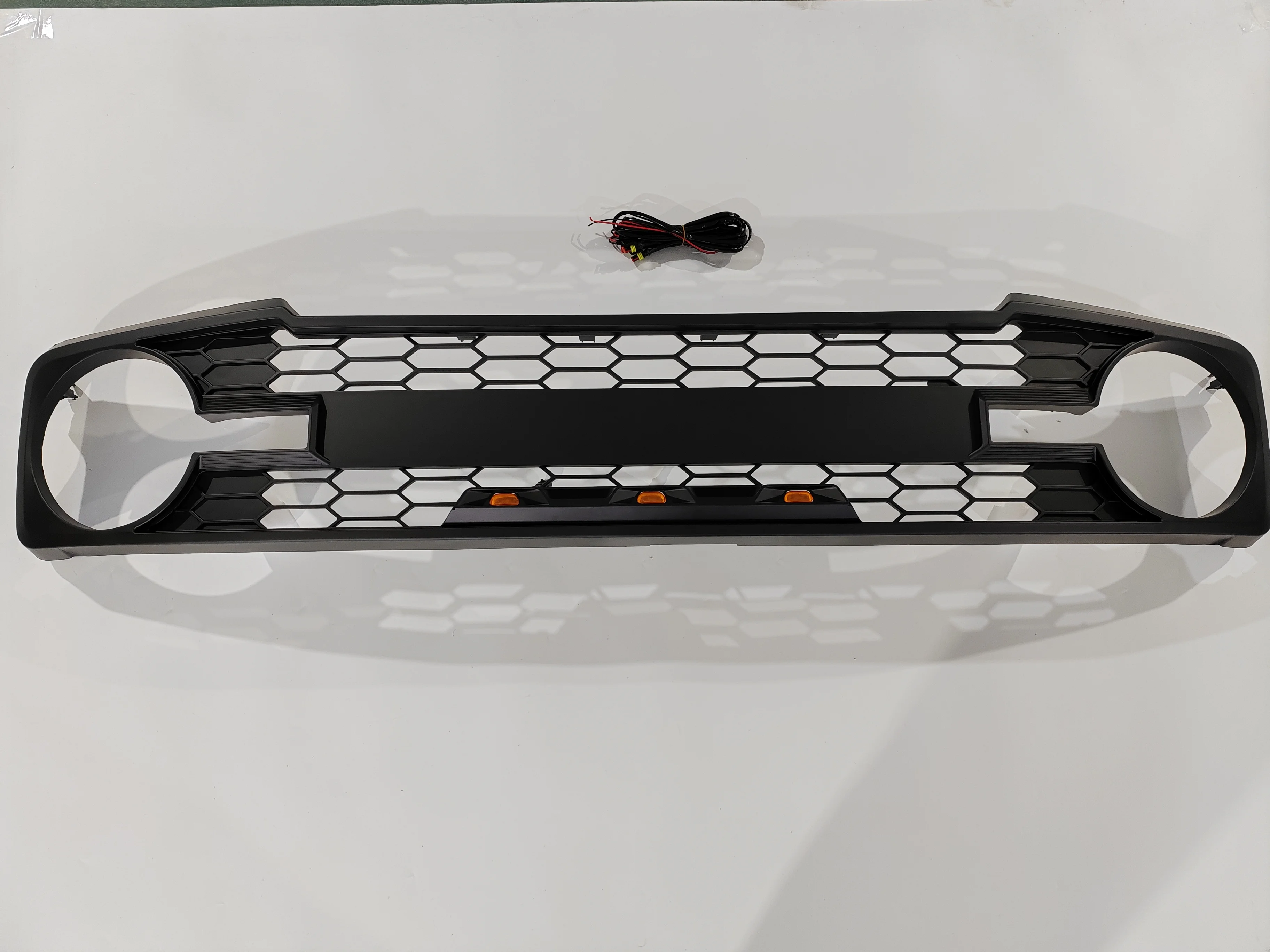 Front Grille With Amber Light Raptor Style Front Bumper Grill For Ford ...