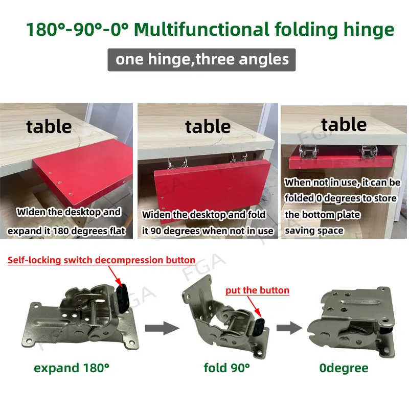 Folding 180 Degree Table Chair Leg Bracket Hinge Sofa Bed Hinge
