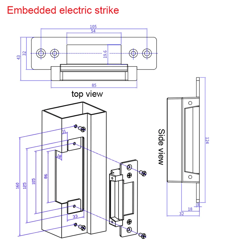 ANSI Standard Heavy Duty Electric Strike Lock - 1000kg Force