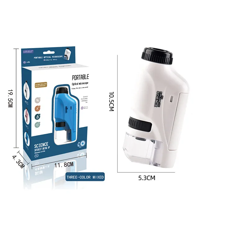 Handheld Microscope Kit Lab Led Light 60x-120x Pocket Portable ...