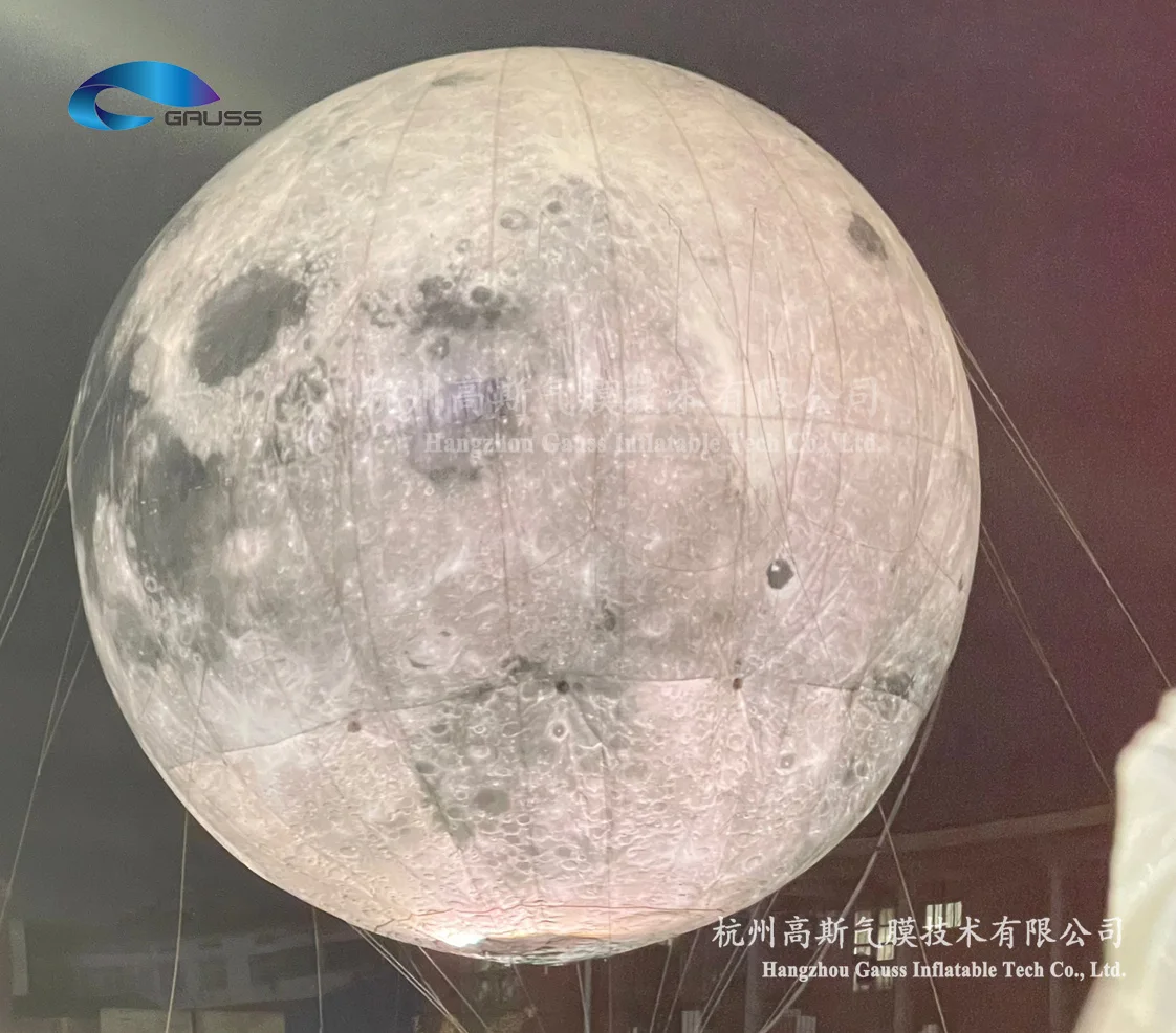 15M Auto-Inflating Moon Glowing Big Helium Moon Balloon