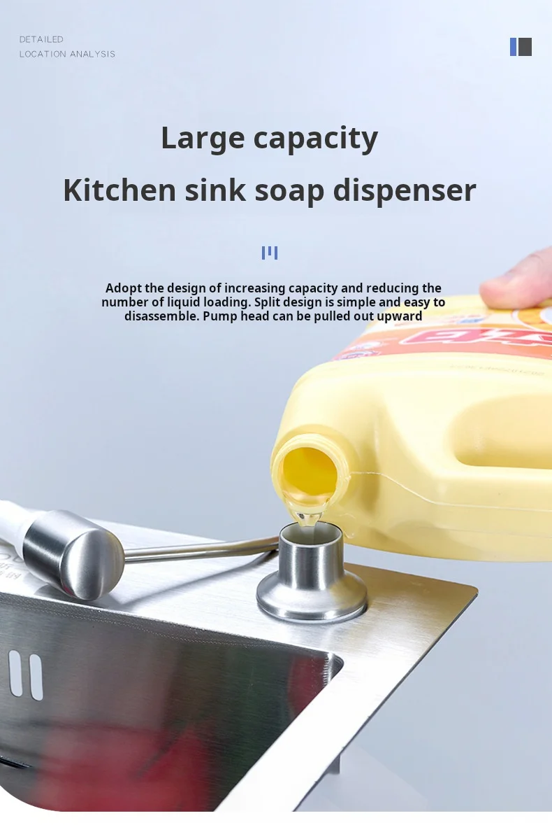 Modern Look Stainless Steel Liquid Soap Dispenser Bottle Kitchen Faucet ...