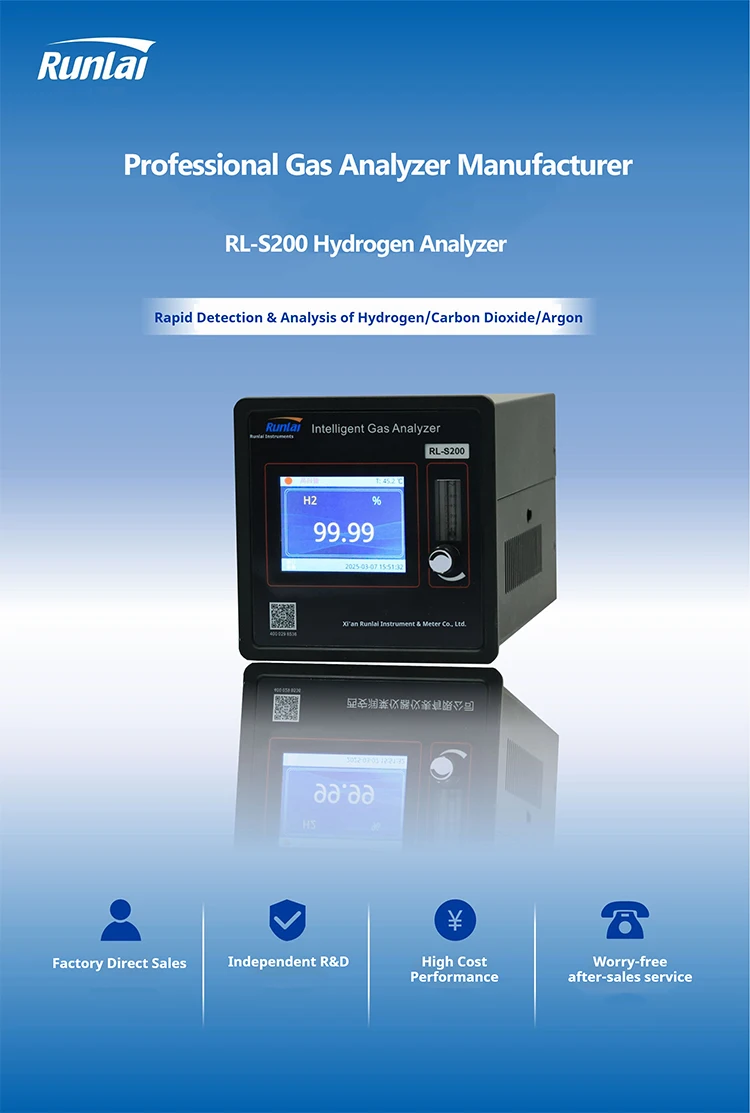 Runlai High Quality S200 Hydrogen Analyzer H2 Gas Detector Digital LCD ...
