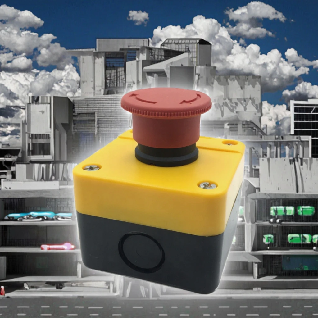 Industrial Mushroom Emergency Stop Button 660V 10A for Equipment Safety ...