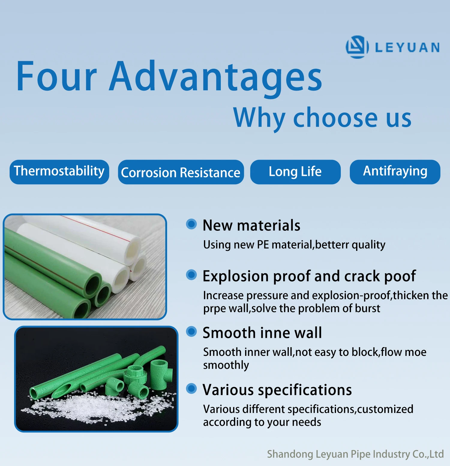 20mm X 2.8mm PPR Ceramic Core Pipe 1.6MPa Pressure 500m MOQ Made of PP Material for Pedestrian ...