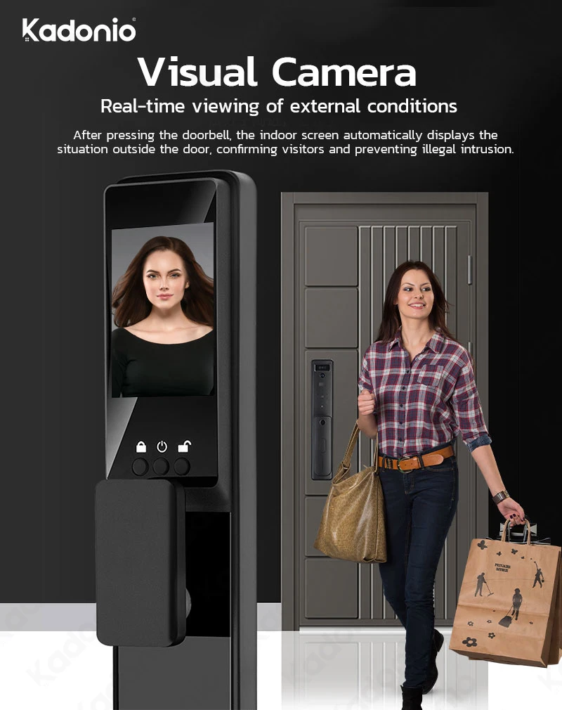 Kadonio Tuya App Wifi Outdoor 3d Face Recognition Deadbolt Smart Door ...