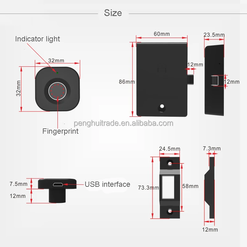 Smart Electronic Cabinet Fingerprint Locker Lock Tuya Lock - Buy ...