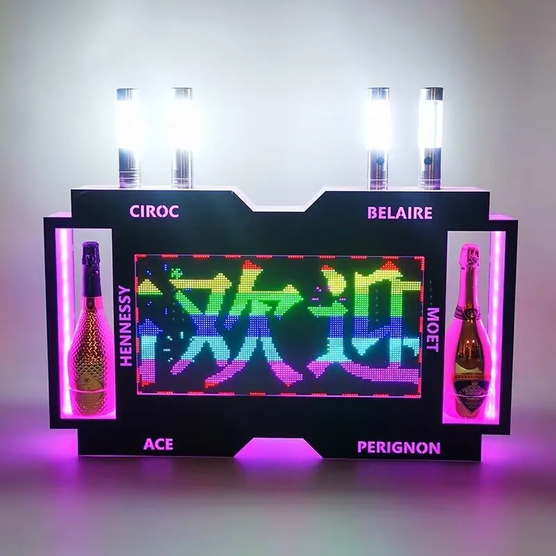 Custom Double Bottles Presenter Led Screen Letters Scrolling Text Vip ...