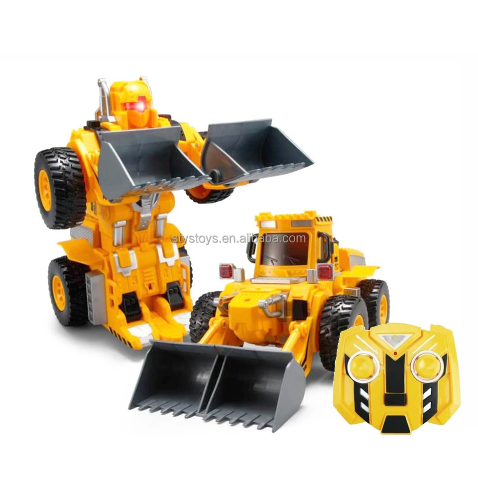Transforming Bulldozer Robot Toy Remote Control Car Toys Robot RC Car ...