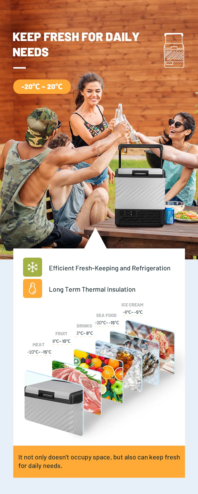 Alpicool P22 refrigerador portátil 25L con batería y panel solar