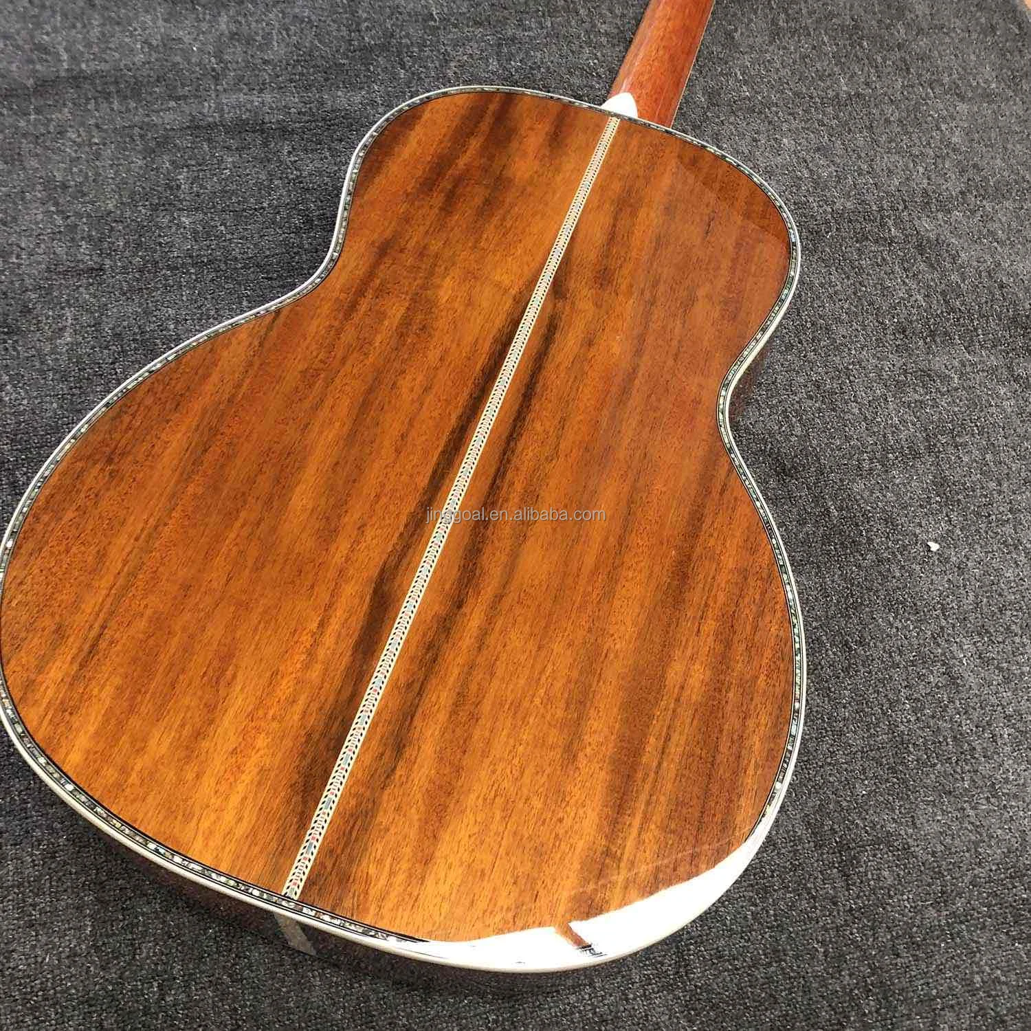 Custom Real Abalone Tree 5A Solid KOA Wood Acoustic Guitar