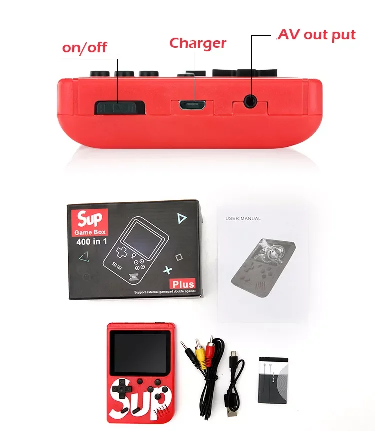 Super Game Box 400 In 1 Game Console Handheld Game Player Mini Consola ...