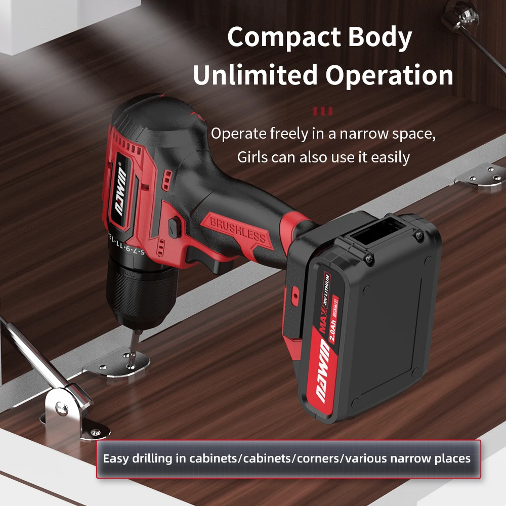 Cordless Impact Drill Nawin 21v 1/2" Drill Kit,Torque 80nm Home Hammer ...