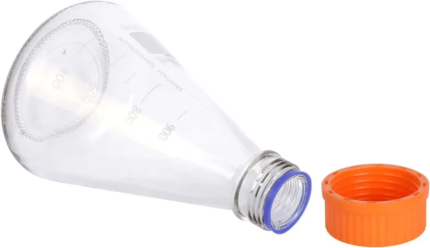 Borosilicate Glass Erlenmeyer Flask with Plastic Screw Lid