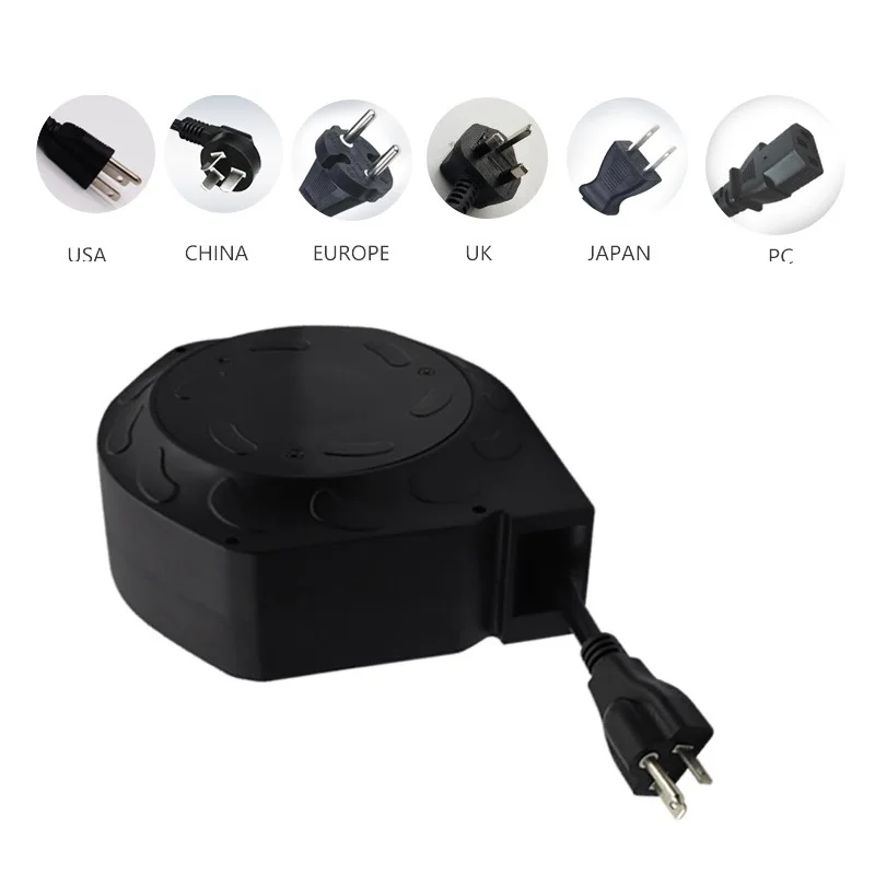 2023 New American Black Plug Retractable Power Cord Cable Reel 9ft 12ft ...