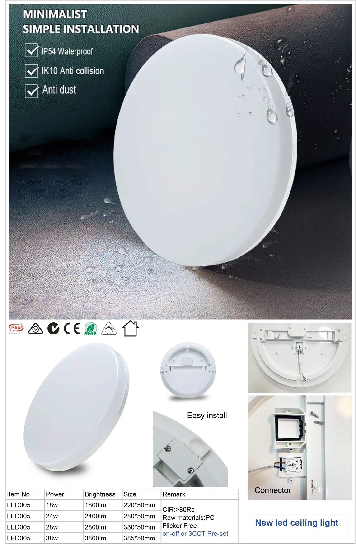 Best Sales Ce 18w 24w Round Ceiling Light Color Changing Led,Ip54 ...