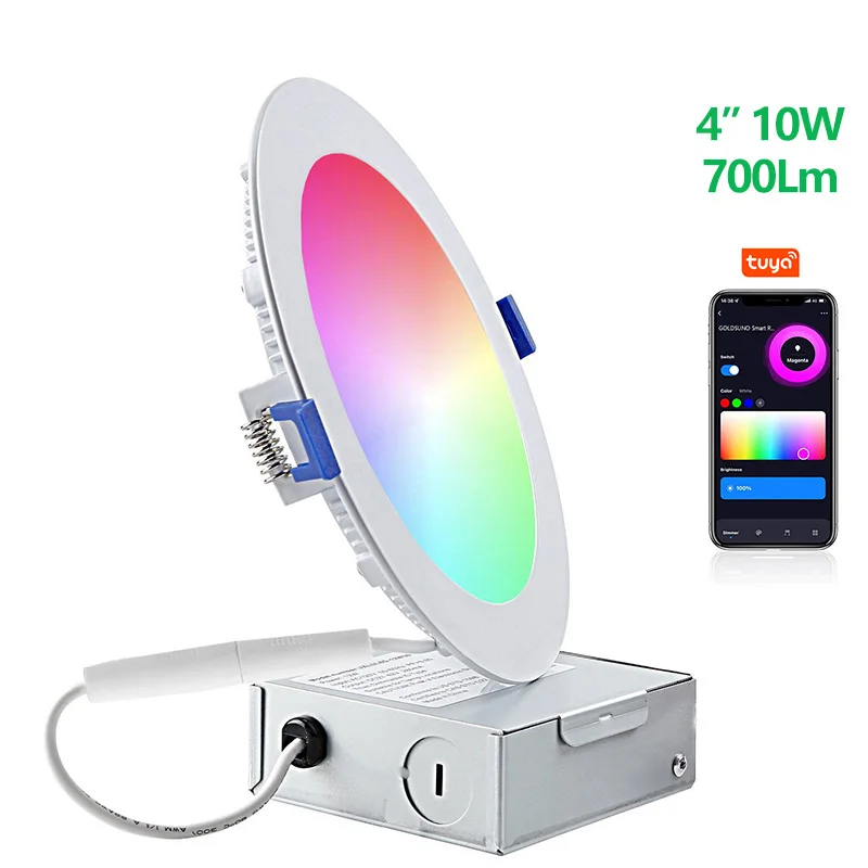 Factory Price TUYA Smart Dimmable RGBW Downlight 6 Inch Ultra-Thin LED ...