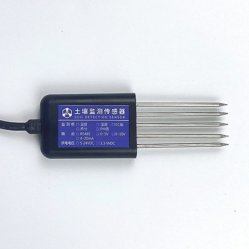 5 Pins RS485 Soil Sensor - Monitor Temperature, Moisture, NPK, PH