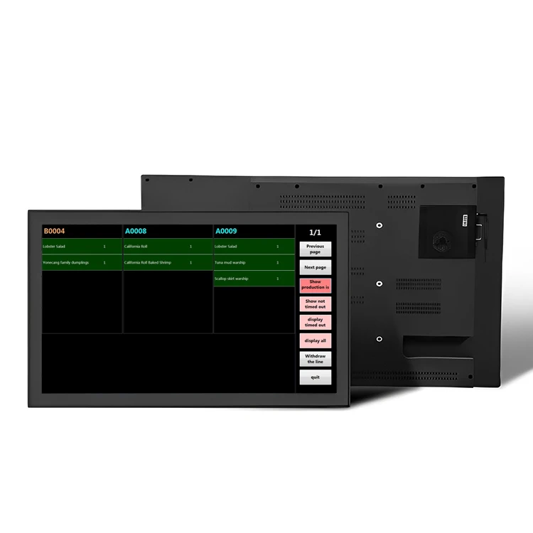 Restaurant Kitchen Display System Kds 13.3 15.6 17 19 21.5 Inch Windows ...