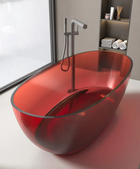 Customized Size Red Transparent Resin Bathtub - Gurgle