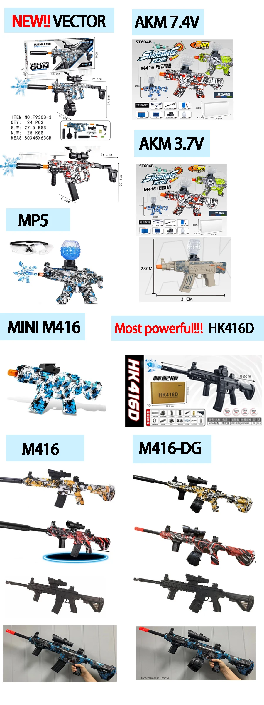 M416 M4a1 Electric Gel Blaster Outdoor Shooting Game Splatter Soft ...