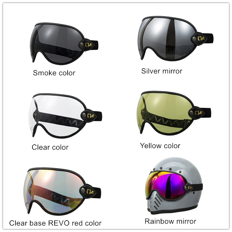 Universal Motorcycle Helmet Bubble Shield Visor Lens Sunglasses Goggles ...