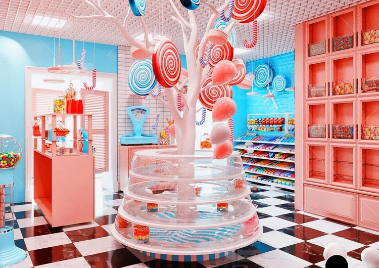 Modern Candy Kiosk for Retail Display in Luxury Shopping Malls ...