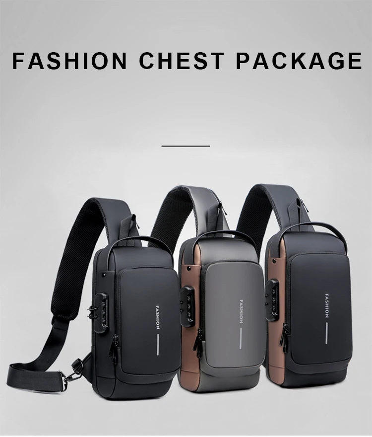 Custom Waterproof Anti Theft Designer Chest Bag for Men