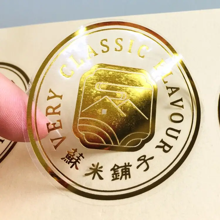 Customized Print Logo Textured Paper Embossed Gold Candle Label Sticker ...