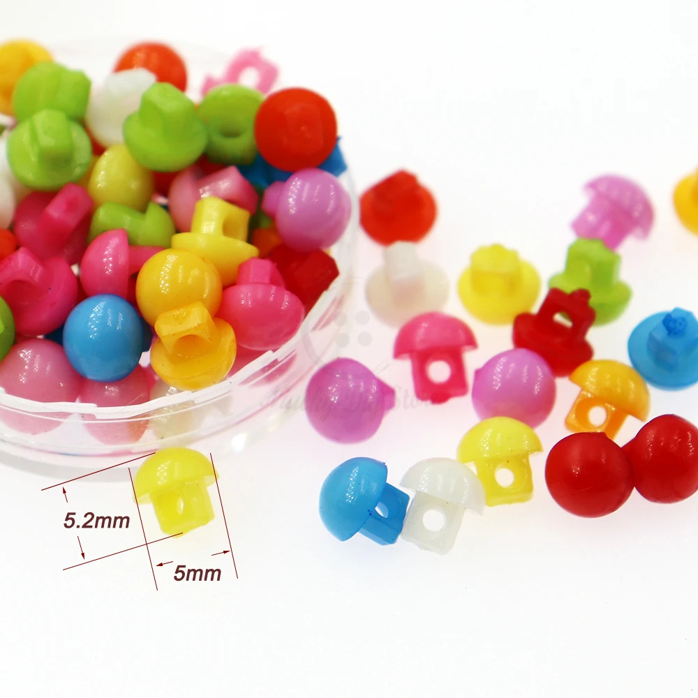 6mm Mixed Colorful Mixed Shapes 6mm Mini Plastic Buttons for Small Doll ...