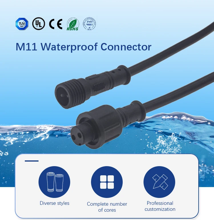 M11 Mini Cable Connector 2Pin Thread Ip67 Waterproof 2 3 4 5Pin ...