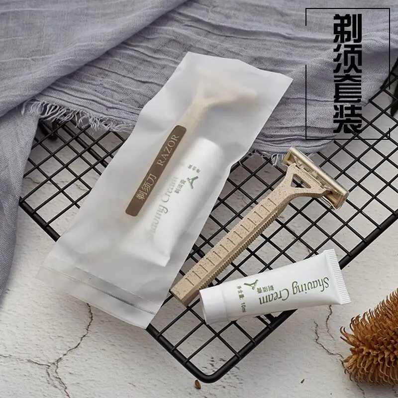 Hotel Twin Blade Disposable Wheat Straw Razor Eco Razor Set And Shvaing ...