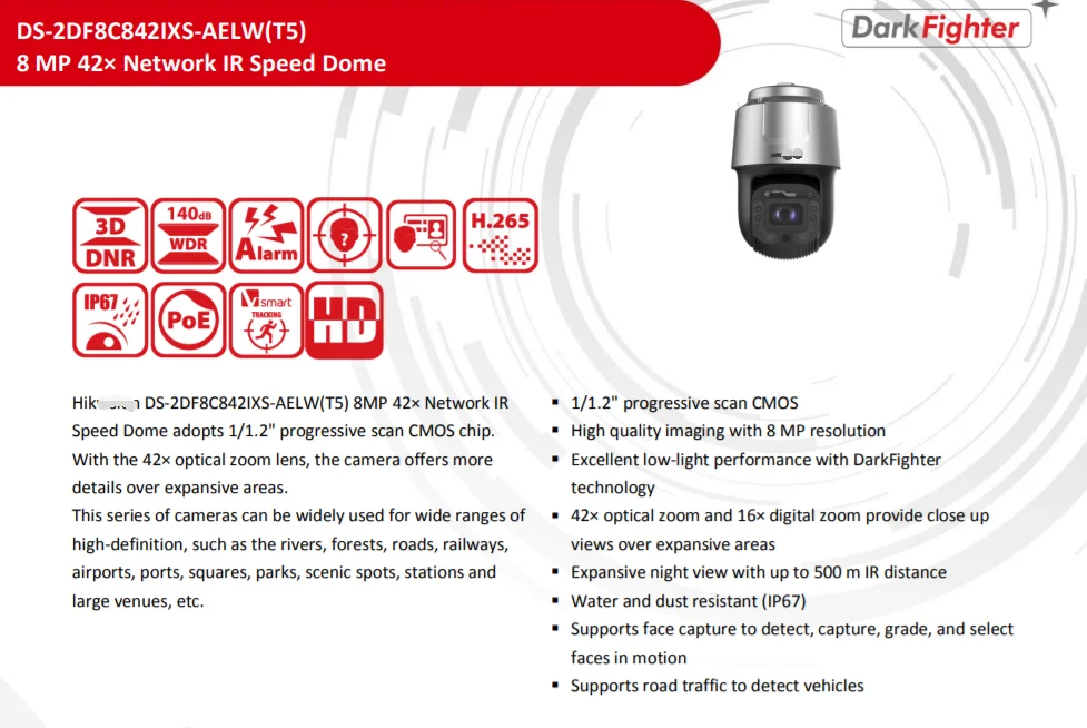 DS-2SF8C442MXG-ELW/26 Hik Camera Tandemvu 8-Inch Panoramic 4 MP