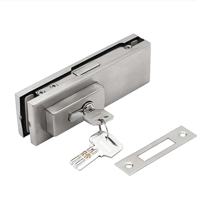 Stainless steel glass door patch fitting center lock keeper bottom patch lock| Alibaba.com