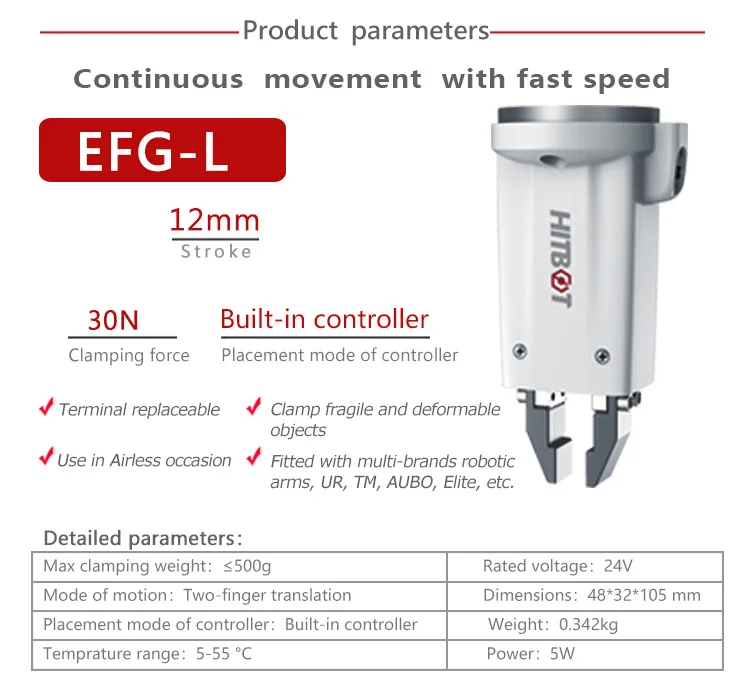 Hand Gripper Hitbot Z-efg-l Welding Adjustable Hand Robot Arm Robotic ...