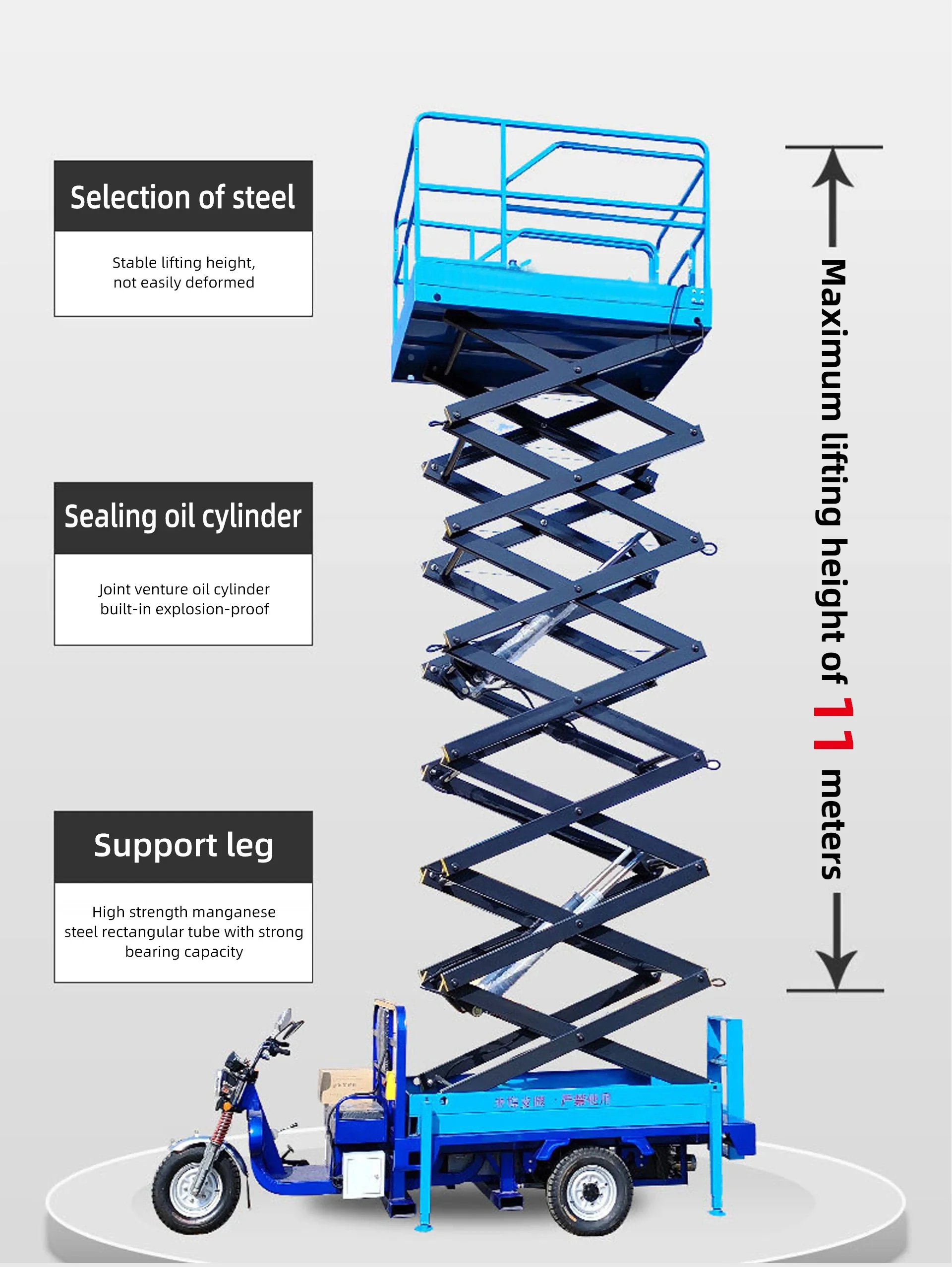 Self-propelled Electric Three-wheel Tricycle Scissor Lift For Aerial ...
