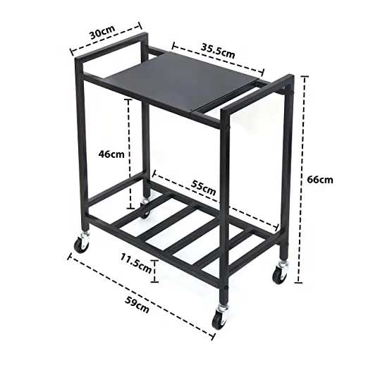 Metal Inverter Trolley with Wheels - Durable Battery Stand