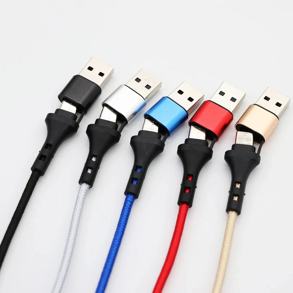 Factory 5 In 1 Multi Charging Cable Braided Pd Quick Charge Max 1.2m ...