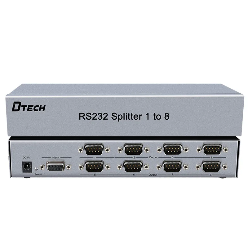 Dtech Industrial 8 Port Rs232 Serial Splitter With Power Adapter For Sharing Pcs And Capture ...