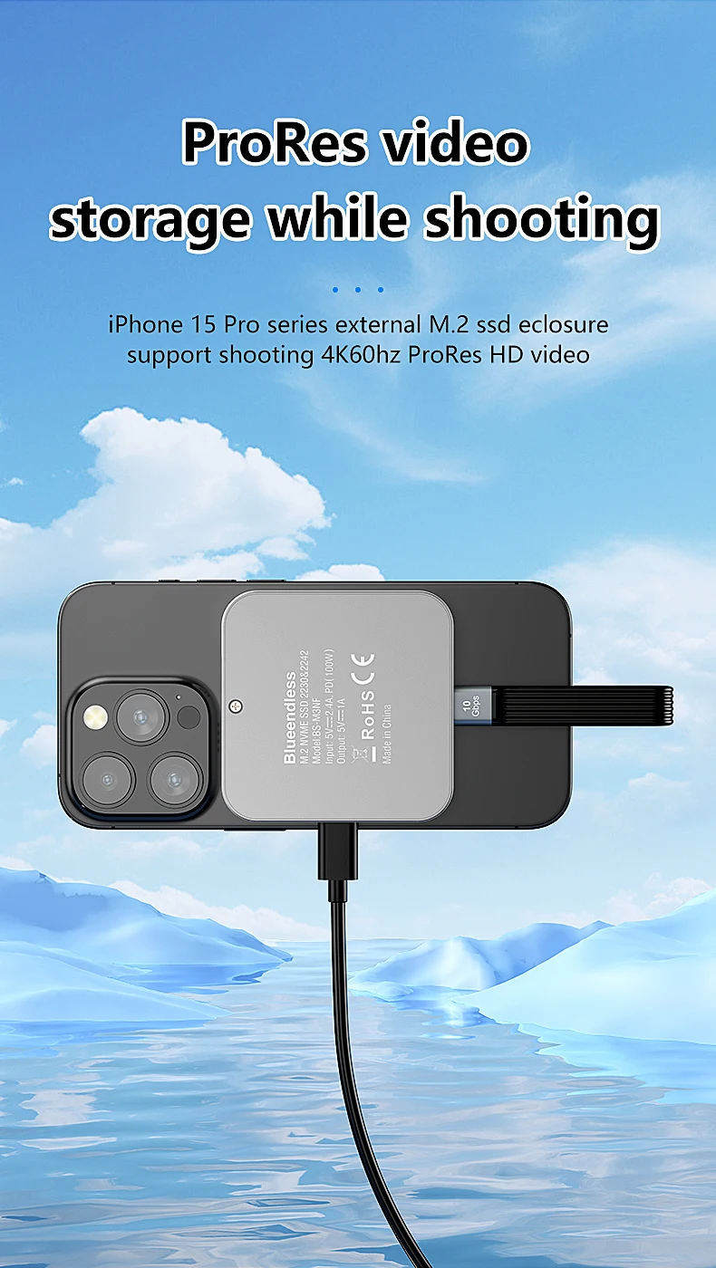 Portable External M 2 NVMe SSD Enclosure With Cooling Fan USB 3 1