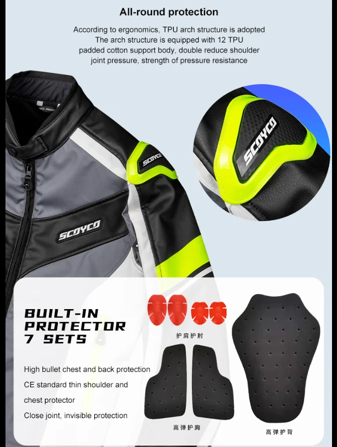 Scoyco Streetwear Motorsports Motocross Uniform Jackets Leather Bomber ...