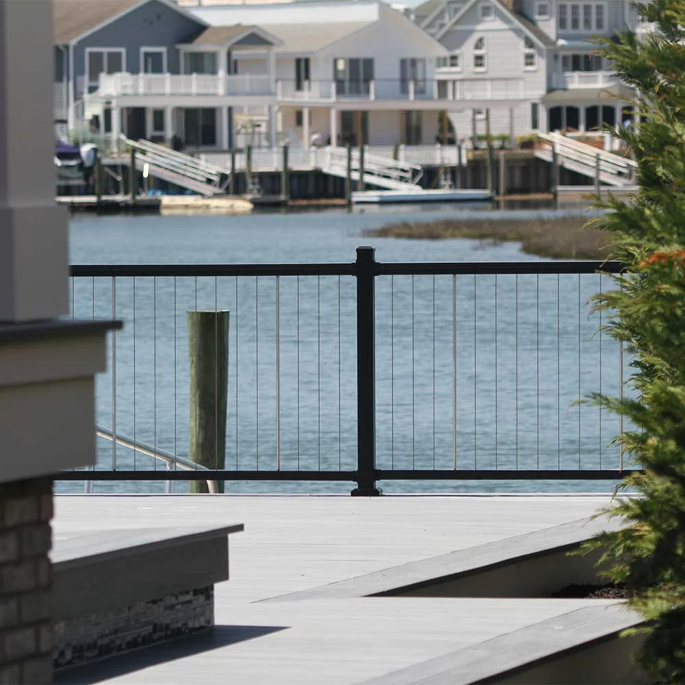 Exterior Vertical Cable Railing System - Matte Black