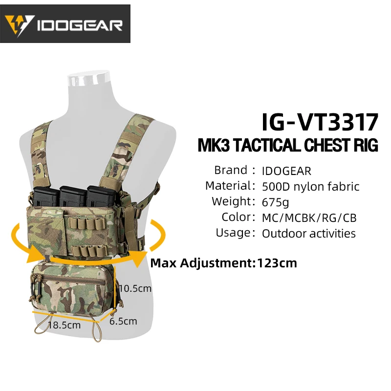 Idogear Tactical Chest Rig Hunting Vest Series Mk3 Multicam Tactical ...