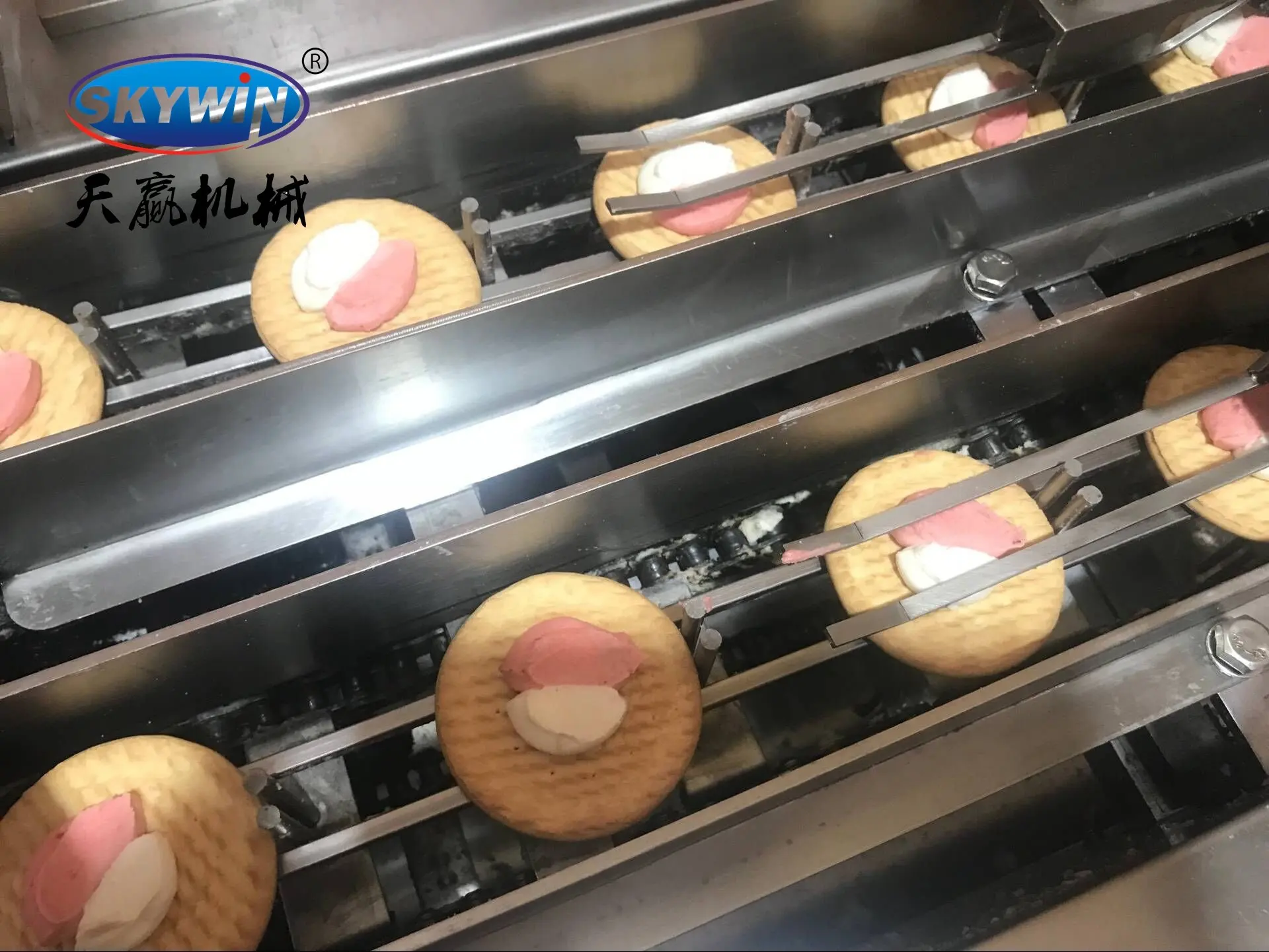 Skywin Factory Two Lanes Creaming Sandwich Biscuit Machine