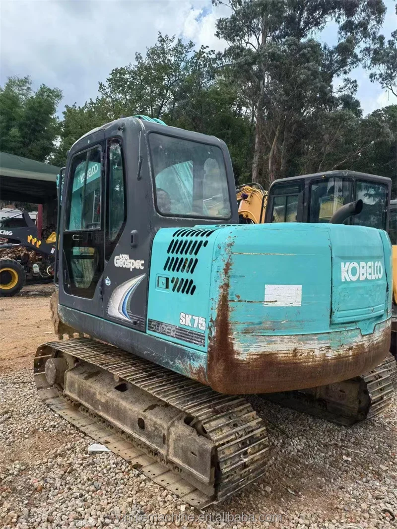 Original Paint Kobelco Sk75-8 Hydraulic Crawler Excavator 7ton Mini ...