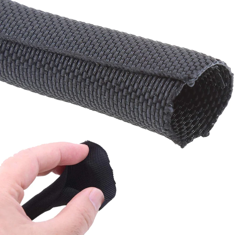 Self Closing Wire Loom Wrap Braided Pet Split Sleeve Split Sleeving For Cable Management - Buy ...