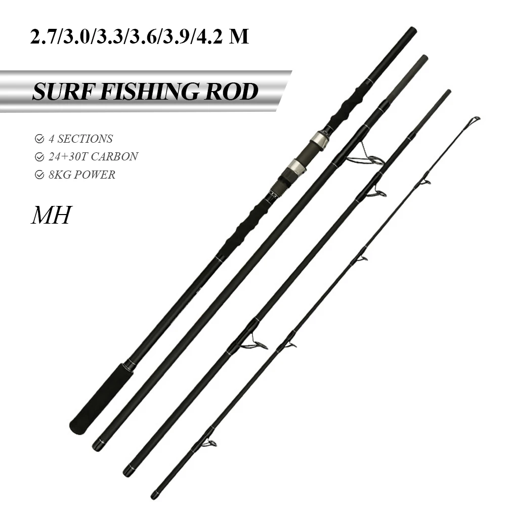 Must-buy Fishing Rod 4 Section 2.7m-4.2m 24+30t High Carbon Surf ...