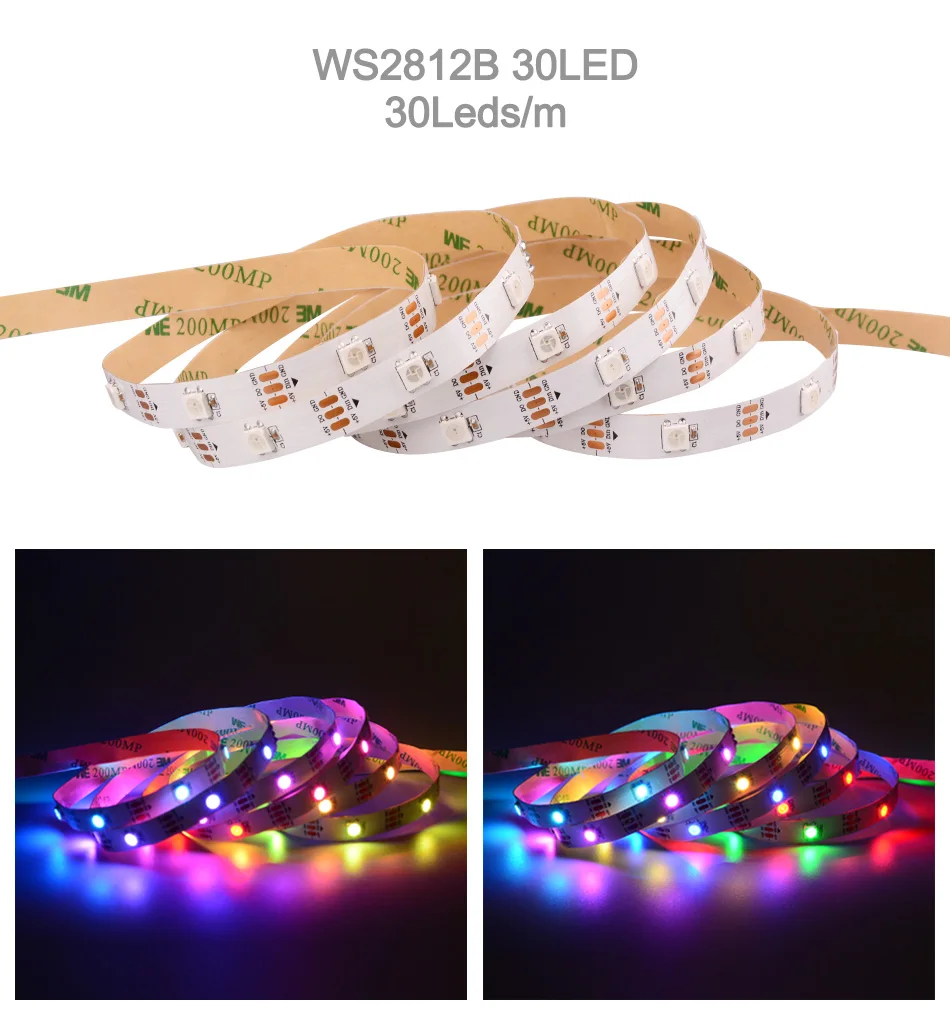 Ws2812b Led Strip Roll Flexible Display Ip67 Waterproof Module 60led m ...