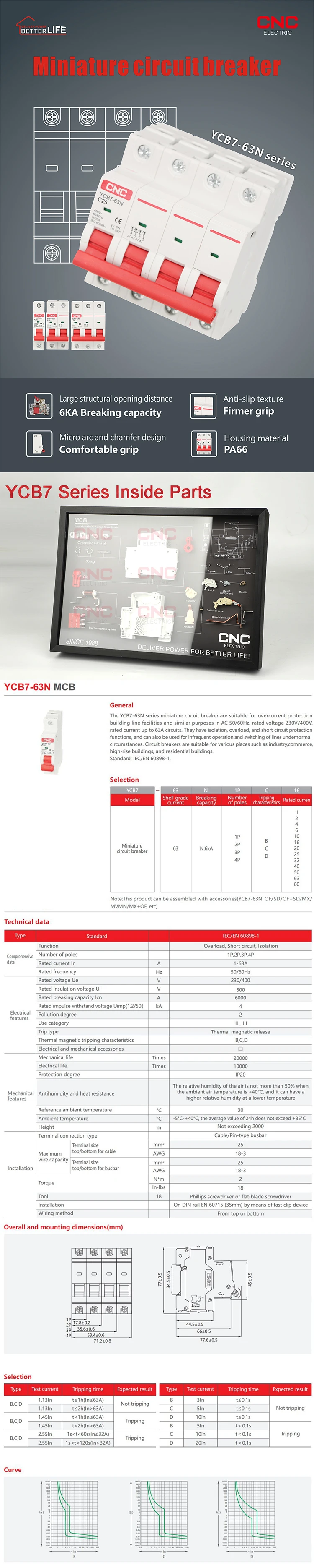 80a 6ka 1p Mcb Miniature Circuit Breaker - Oem | Wholesale
